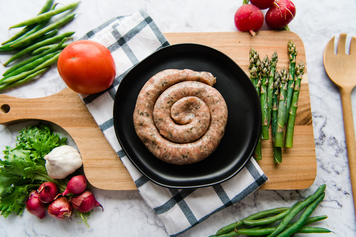Fresh Rosemary & Garlic Pork Rope Sausage – Hidden Creek Farm